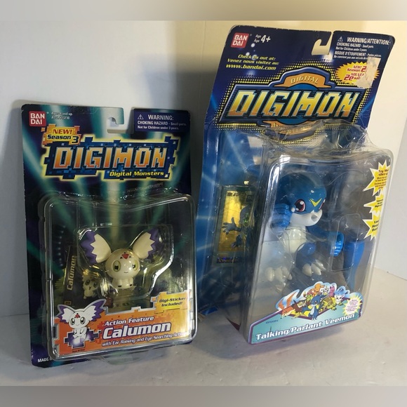 Bandai Namco | Toys | Digimon Figure Double Lot Calumon Parlant Veemon ...